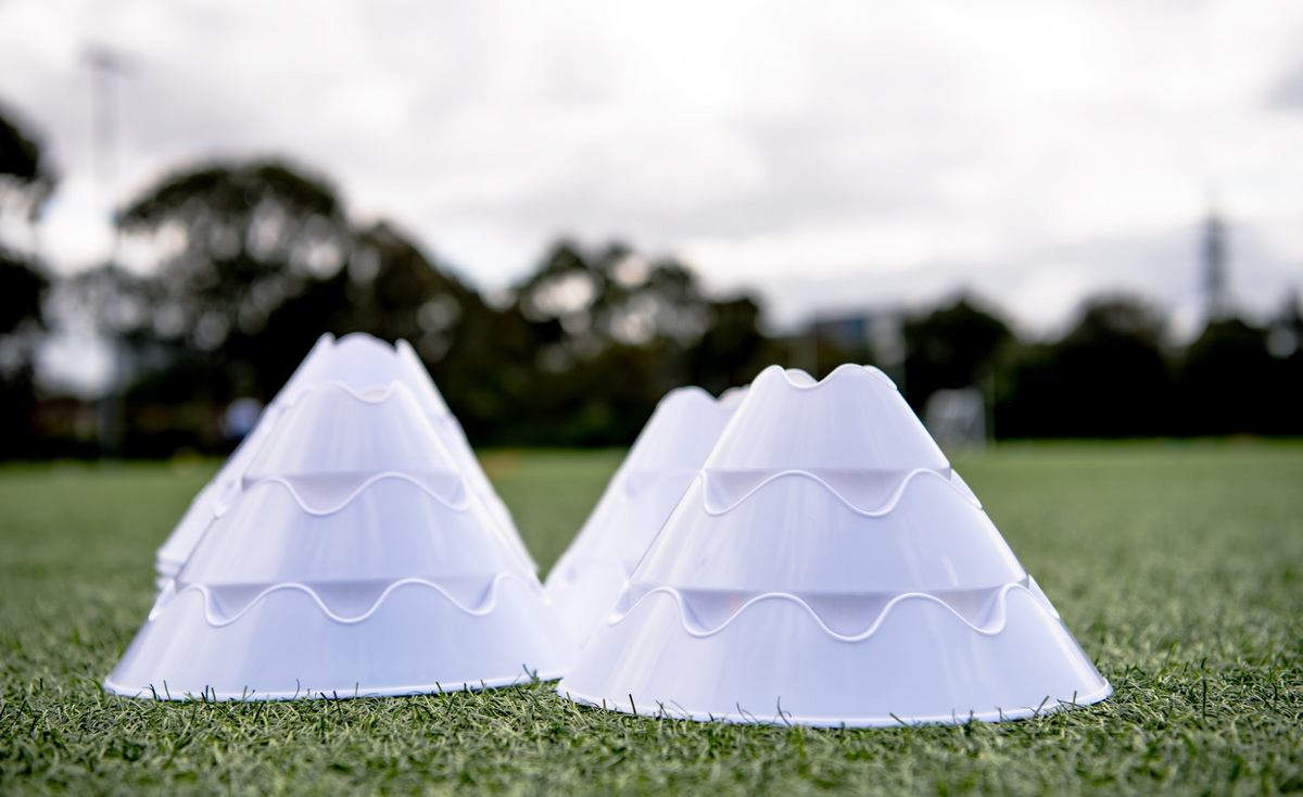 Set Of 10 Large Disc Cones - White – Only Sport